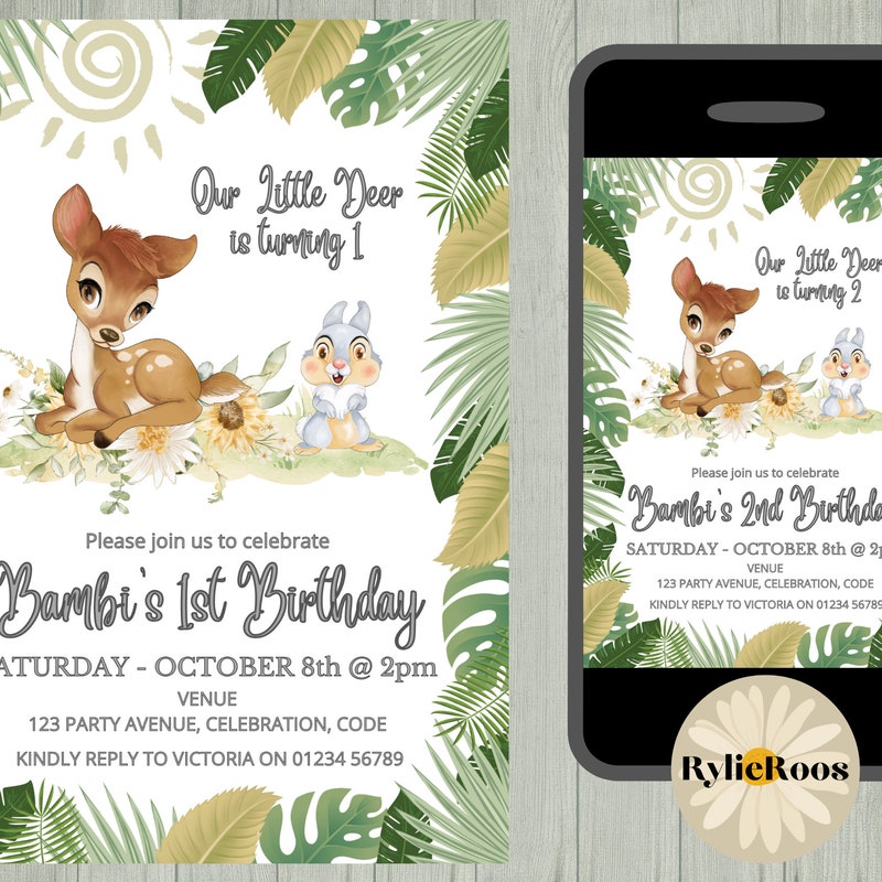 Bambi Invitation - Etsy