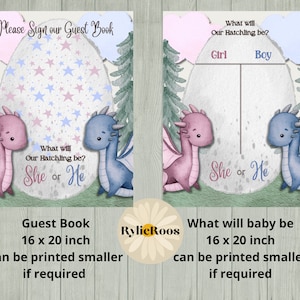 Baby Dragon Gender Reveal Bundle: Pink & Blue Invitation (digital) - Etsy
