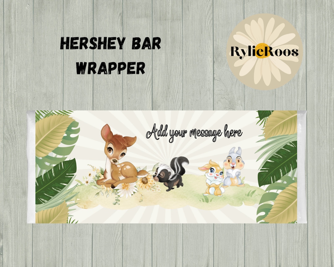 Bambi Hershey Bar Wrapper, Bambi Favour Wrapper, Bambi Party Decor ...