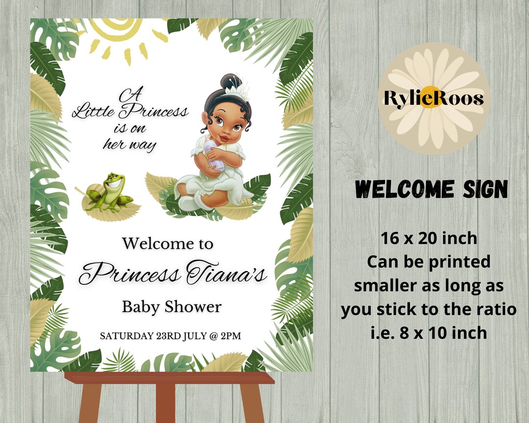 Princess Tiana Baby Shower Welcome Sign (digital Design) - Etsy