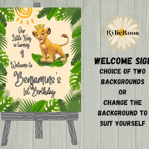 Lion King Birthday Welcome Sign: Simba Theme (digital Design) - Etsy