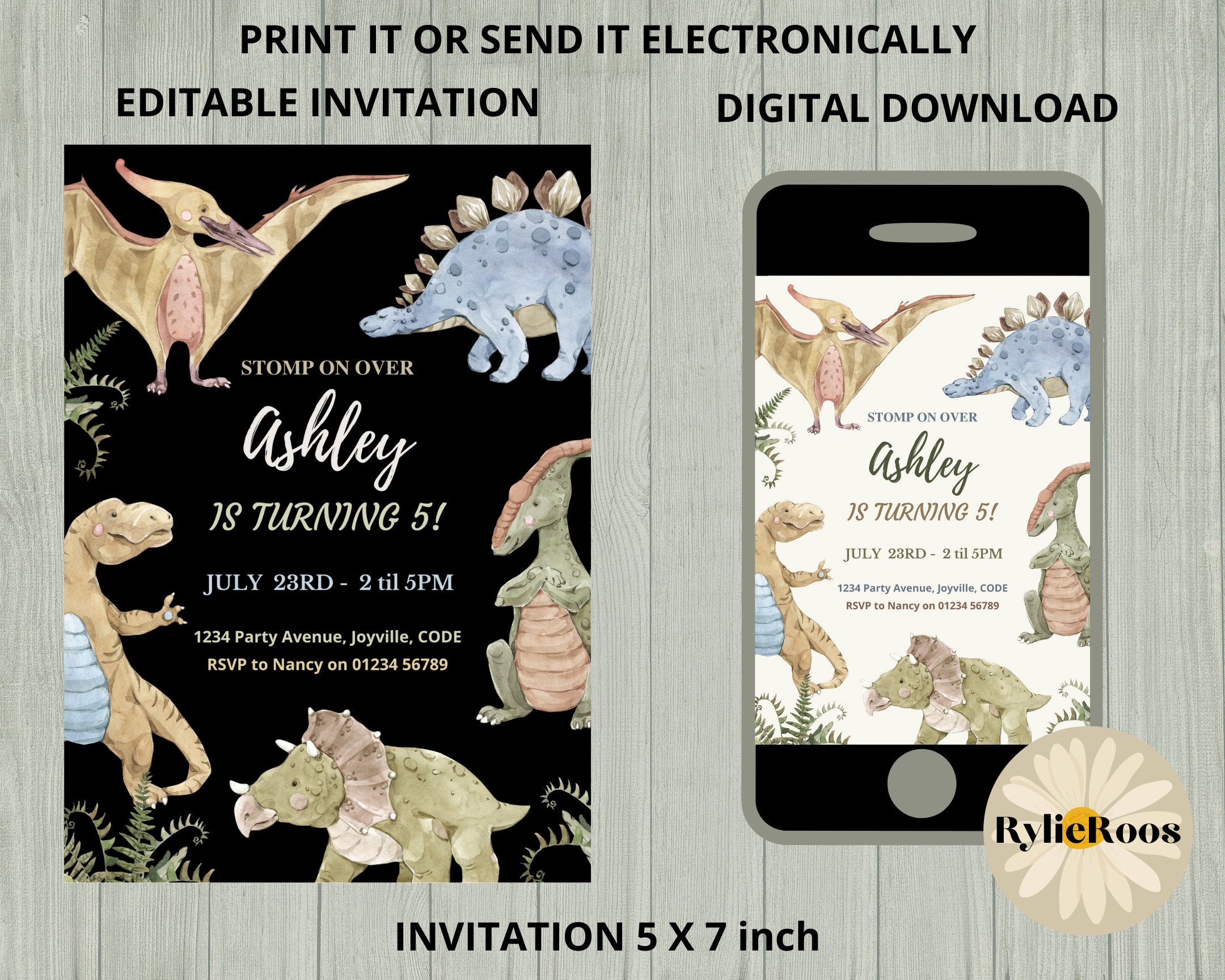 Dinosaur Birthday Invitation T Rex Party Invite Boys - Etsy