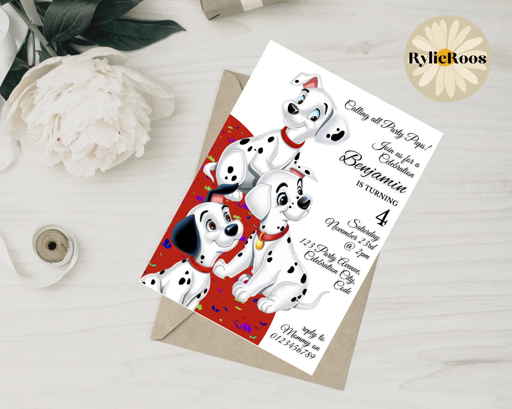 Dalmatian Birthday Invitation: Editable Printable, Any Age (digital ...