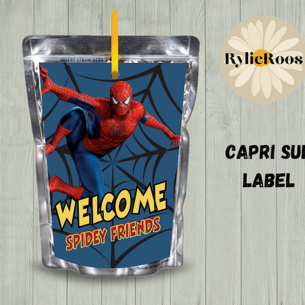 Spiderman Juice Label - Etsy