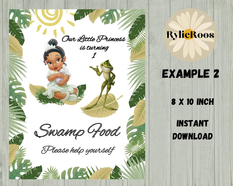 Princess Tiana Baby Shower Sign Bundle Princess and the Frog - Etsy
