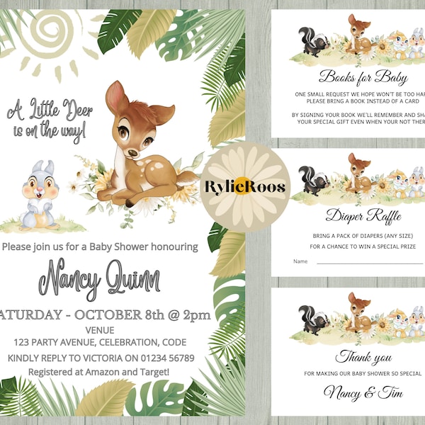 Bambi Invitation - Etsy