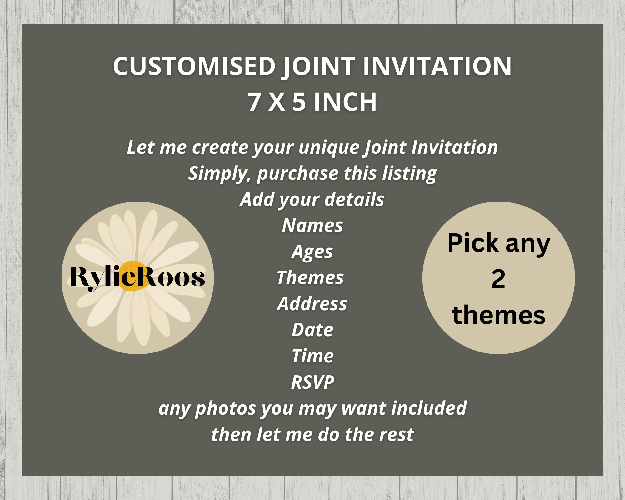 Customizable Joint Birthday Invitation: Sibling or Twin Party (digital ...