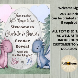 Baby Dragon Gender Reveal Bundle: Pink & Blue Invitation (digital) - Etsy
