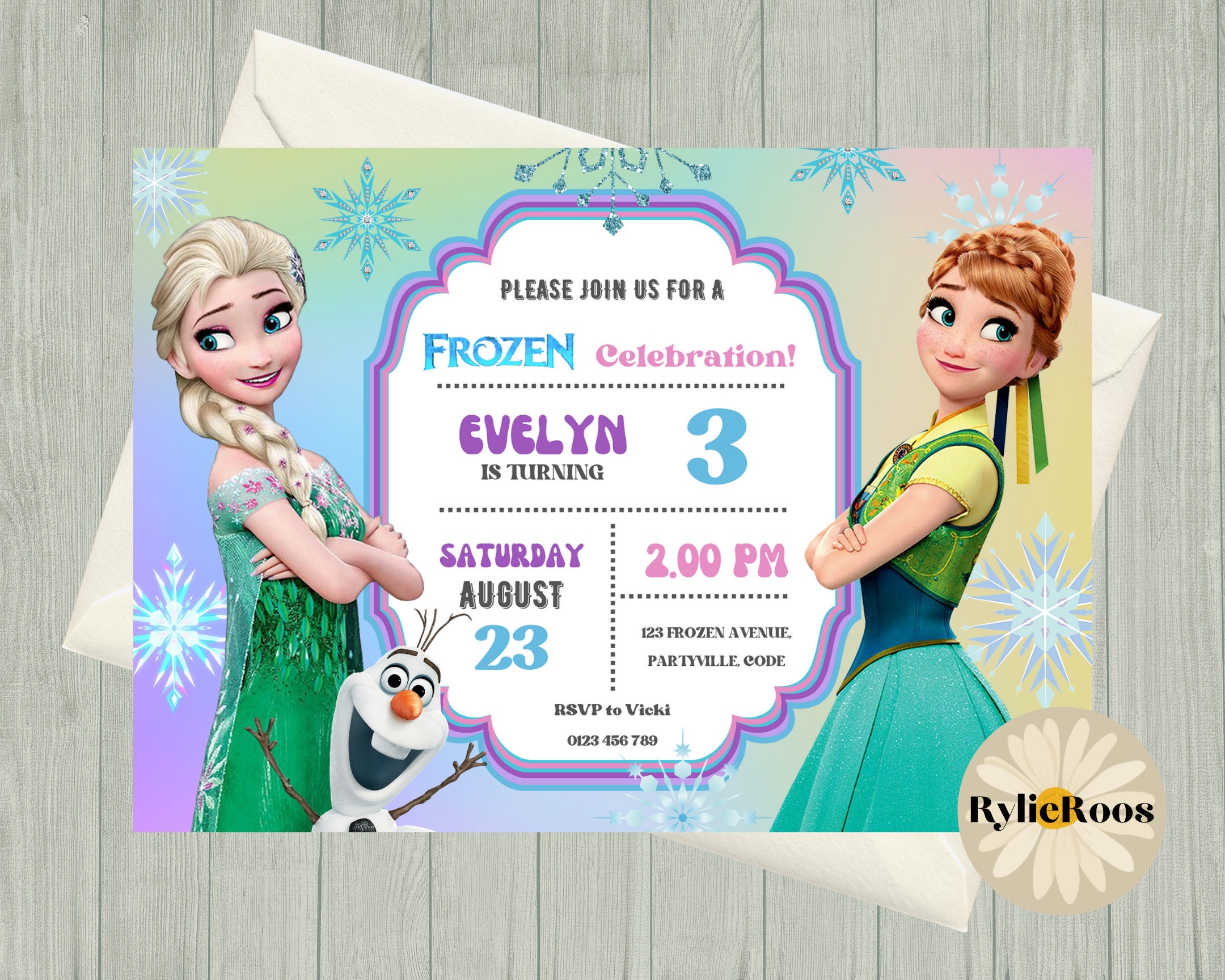 Frozen Birthday Invitation Elsa and Anna Editable Invite - Etsy Canada