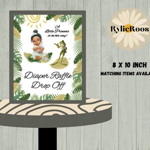 Princess Tiana Baby Shower Sign Bundle: Custom Party Sign (digital ...
