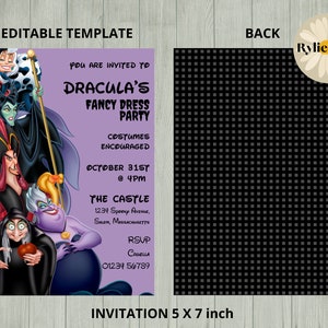 Villain Halloween Party Invitation: Spooky Fancy Dress Invite (digital ...