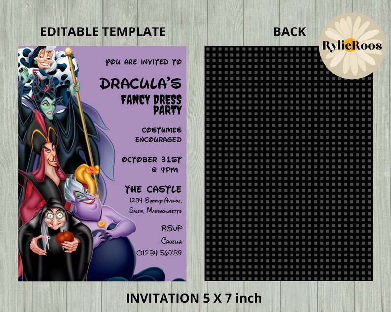 Villain Halloween Party Invitation: Spooky Fancy Dress Invite (digital ...