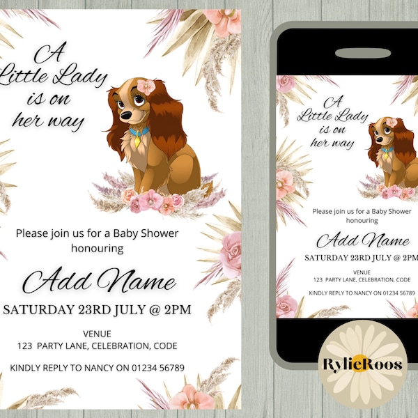Lady and the Tramp Printable Invitation - Etsy