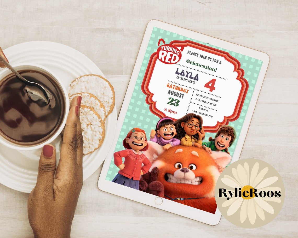 Turning Red Birthday Invitation Girls Birthday Invite | Etsy