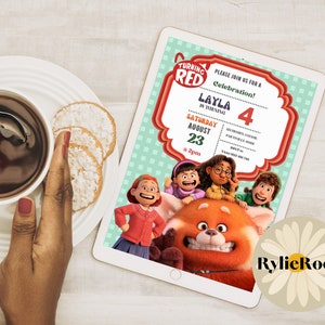 Turning Red Birthday Invitation, Girls Birthday Invite, Turning Red ...