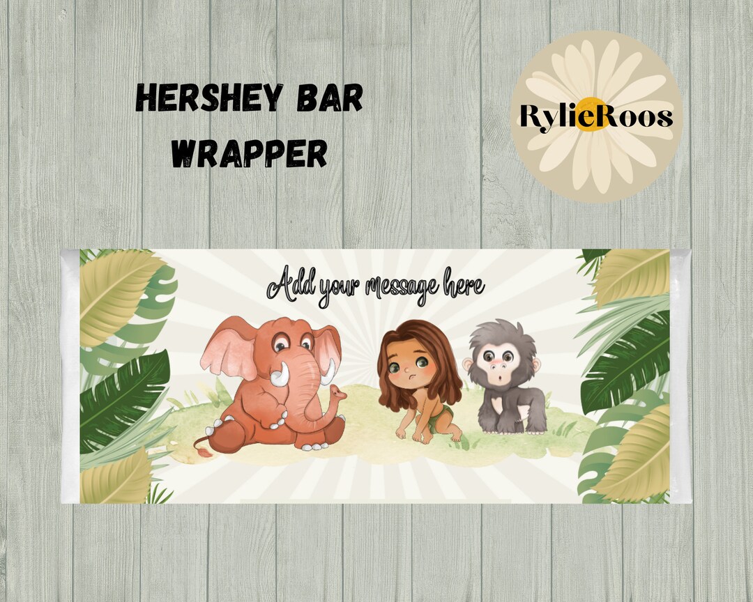 Tarzan Hershey Bar Wrapper, Tarzan Favour Wrapper, Tarzan Party Decor ...
