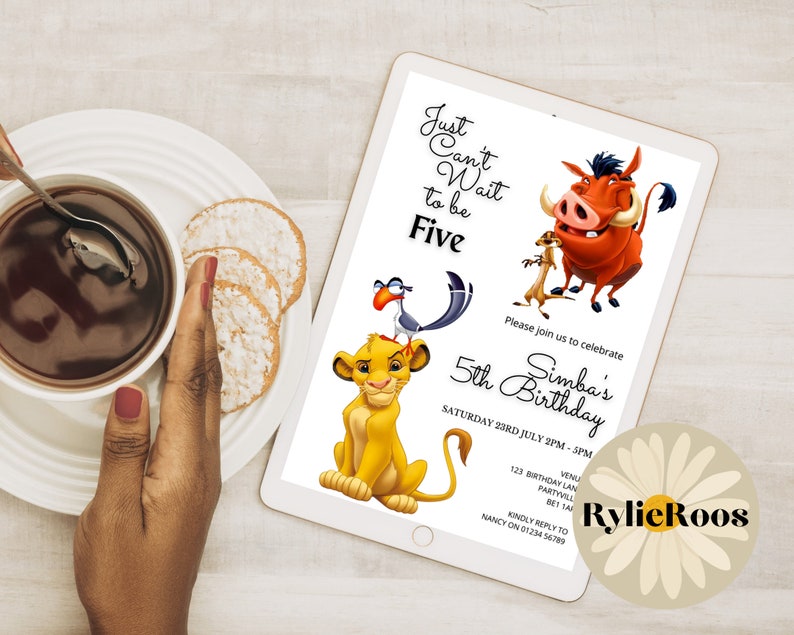 Lion King Invitation Simba Editable Invite Boys Birthday - Etsy