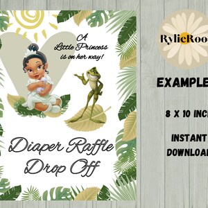 Princess Tiana Party Sign: Custom Baby Shower Design (digital Download ...
