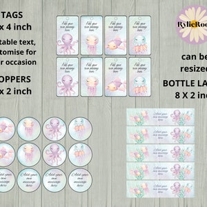 Pastel Under the Sea Baby Shower Bundle: Octopus Theme (digital Design ...