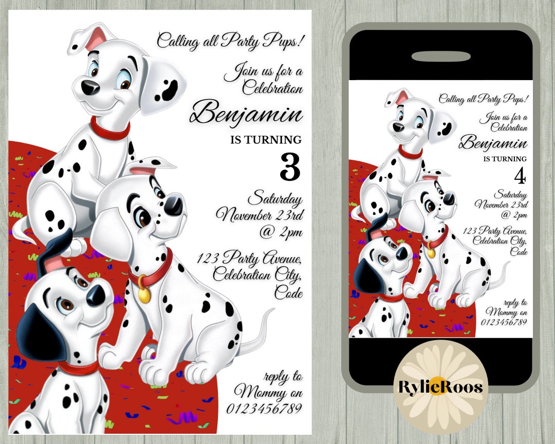 Dalmatian Birthday Invitation: Editable Printable, Any Age (digital) - Etsy