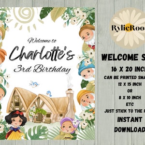 Fairytale Birthday Welcome Sign, Snow White Birthday Welcome Sign, Snow ...