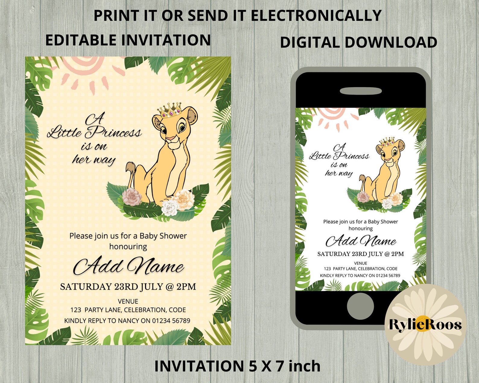 Princess Nala Baby Shower Bundle Lion King Printable Baby - Etsy