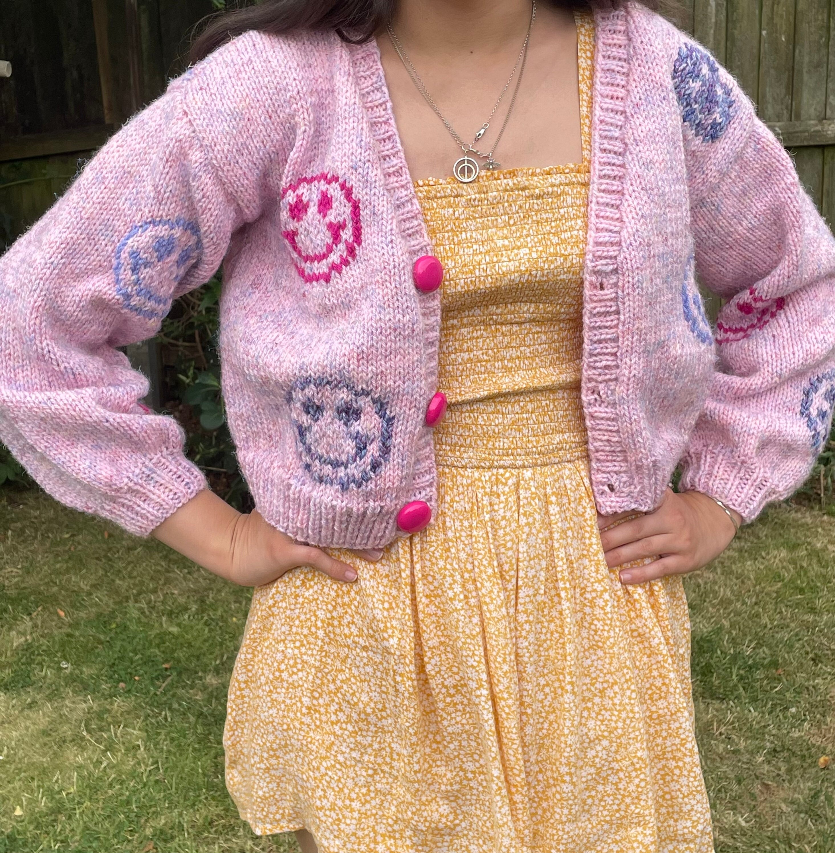 Smiley Face Cardigan - Etsy