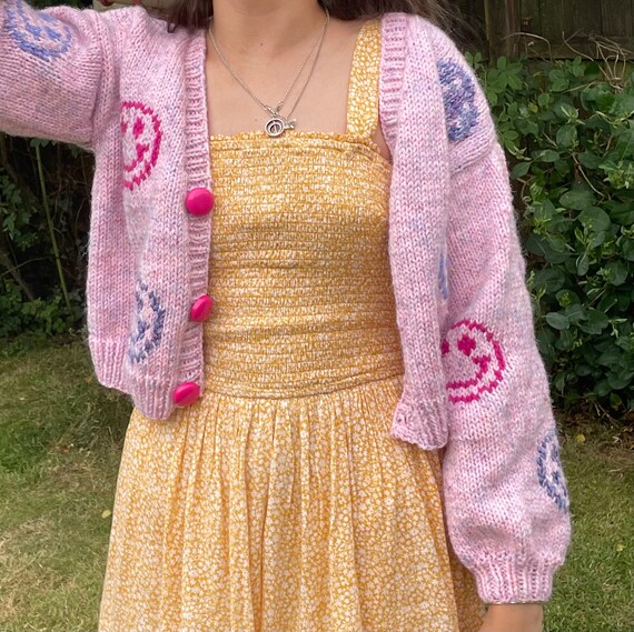 Smiley Face Cardigan - Etsy