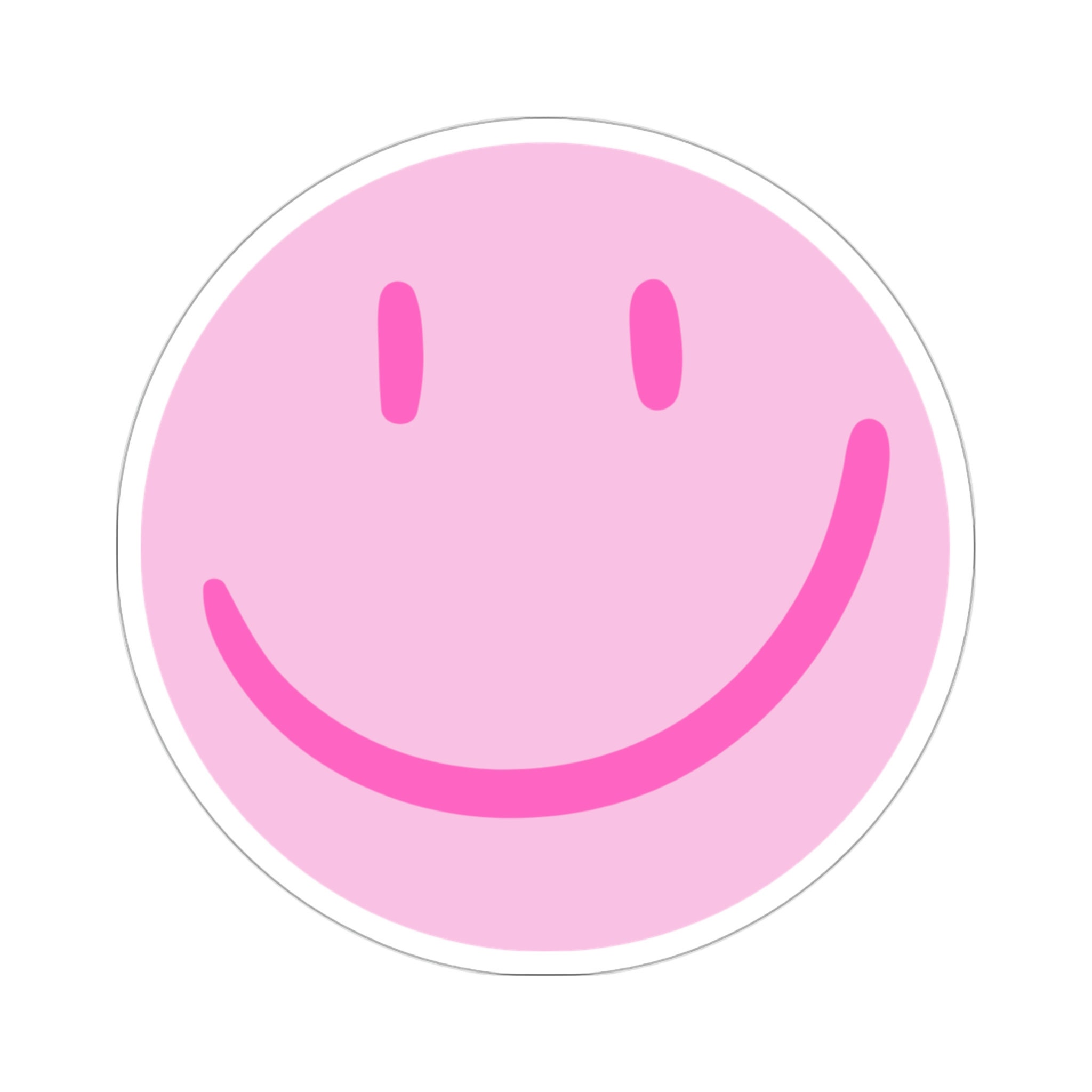 Pink Smiley Face- Sticker - Etsy