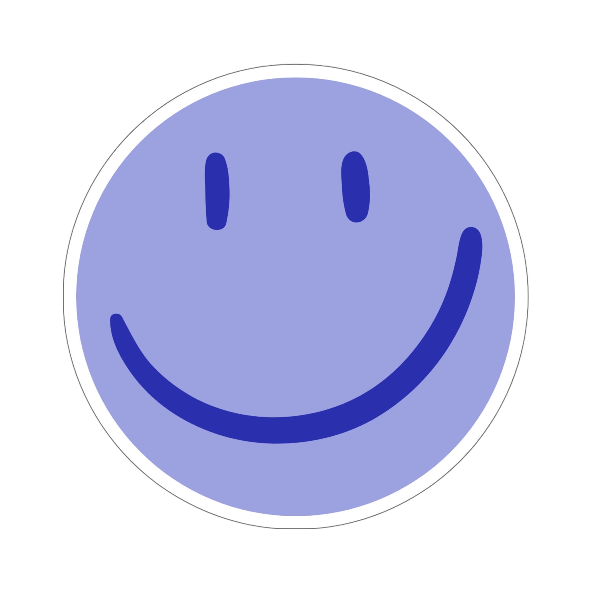 Soft Blue Smiley Face Sticker - Etsy