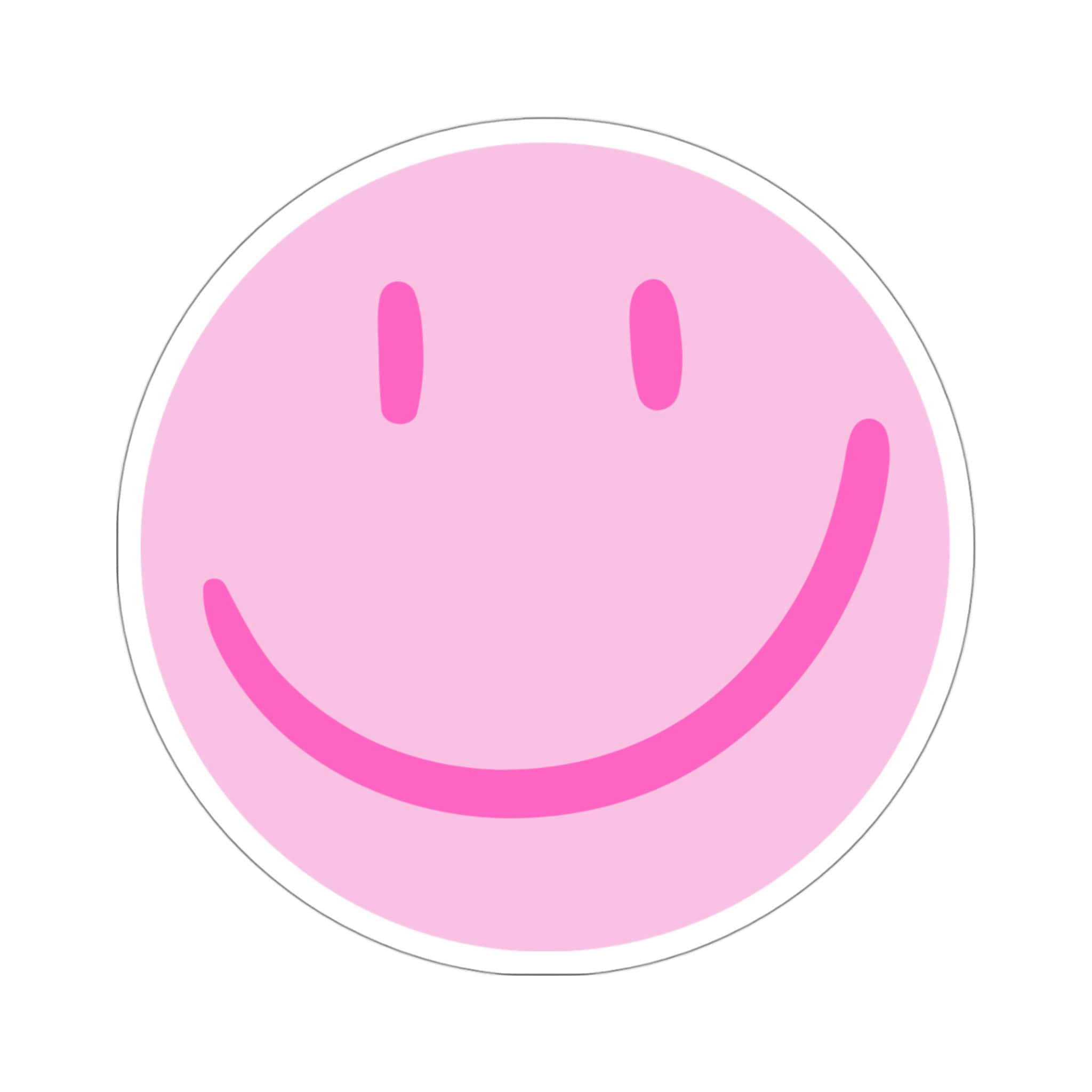 Pink Smiley Face- Sticker - Etsy
