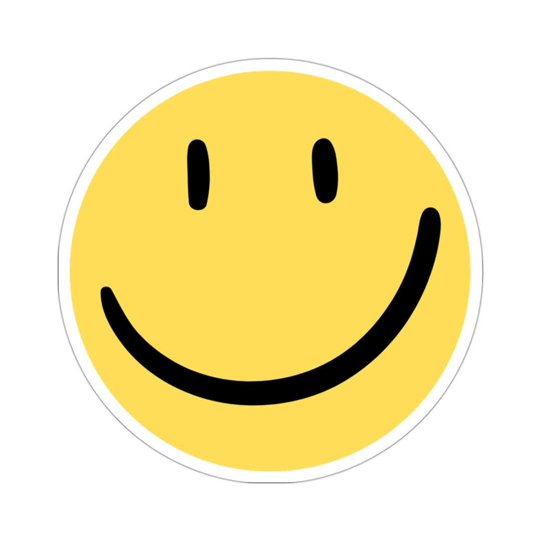 Yellow Smiley Face Sticker - Etsy