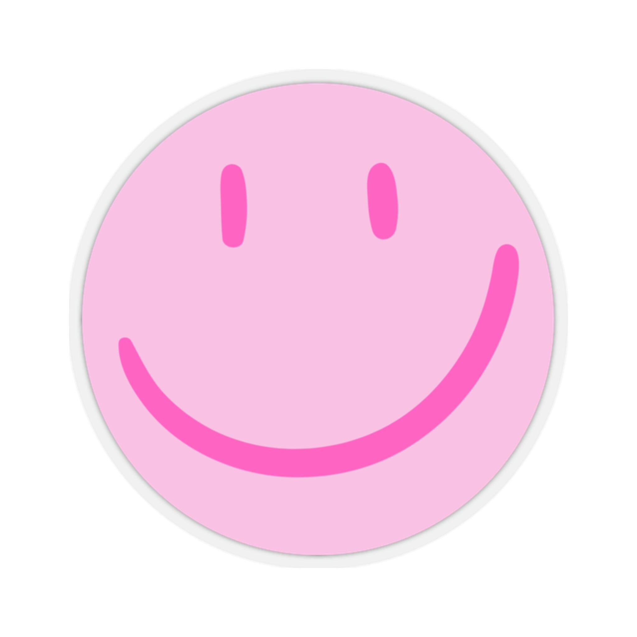 Pink Smiley Face- Sticker - Etsy