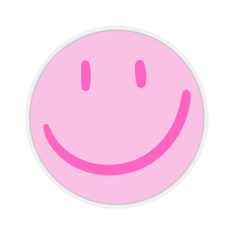 Pink Smiley Face Sticker - Etsy