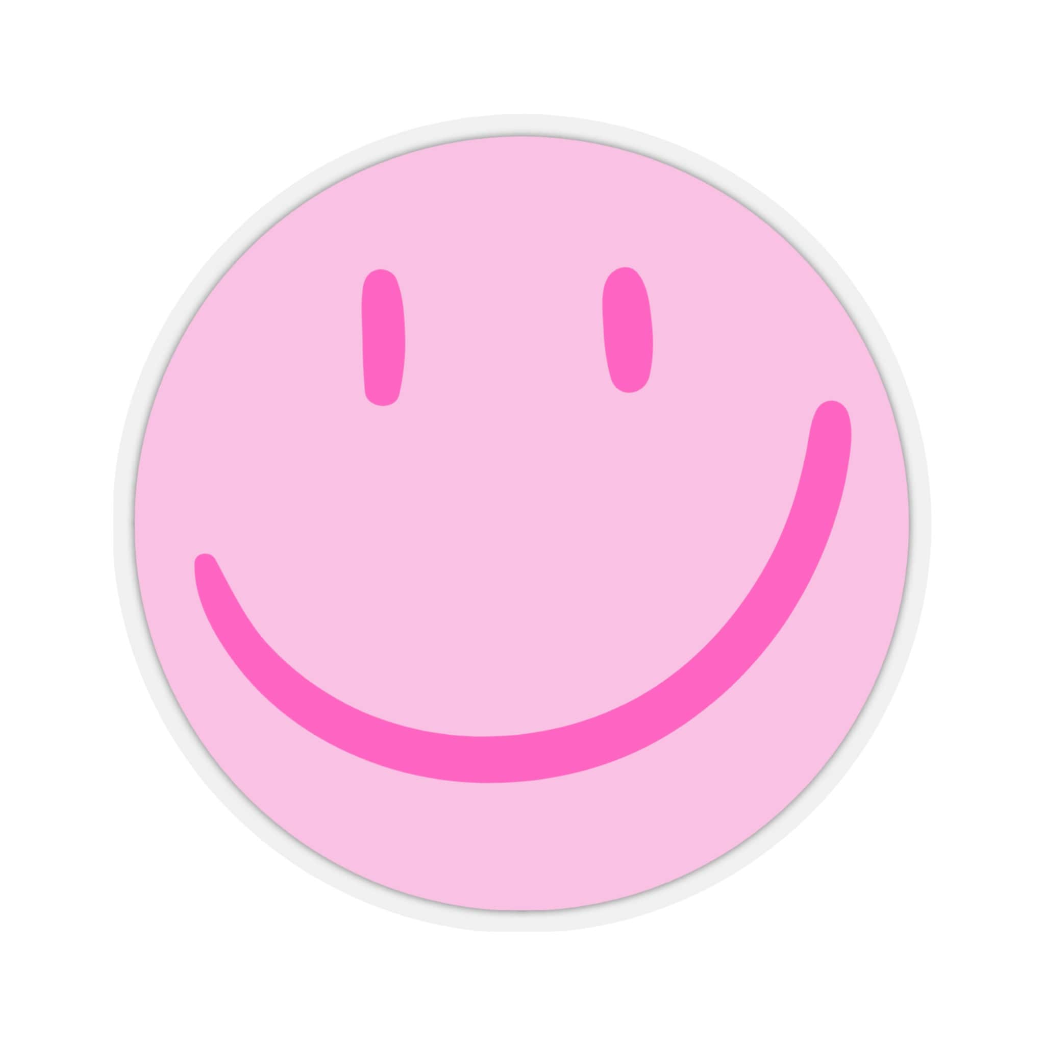Pink Smiley Face- Sticker - Etsy
