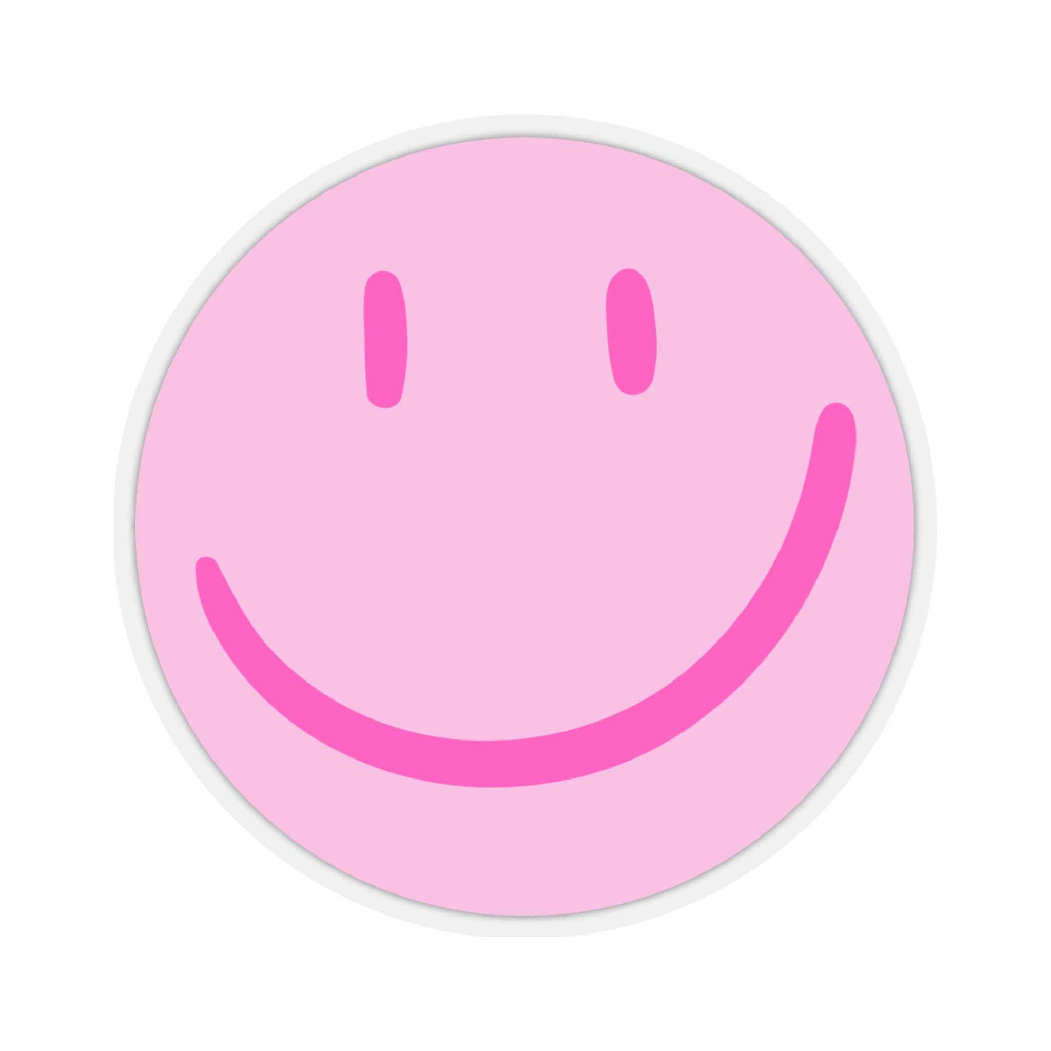 Pink Smiley Face- Sticker - Etsy