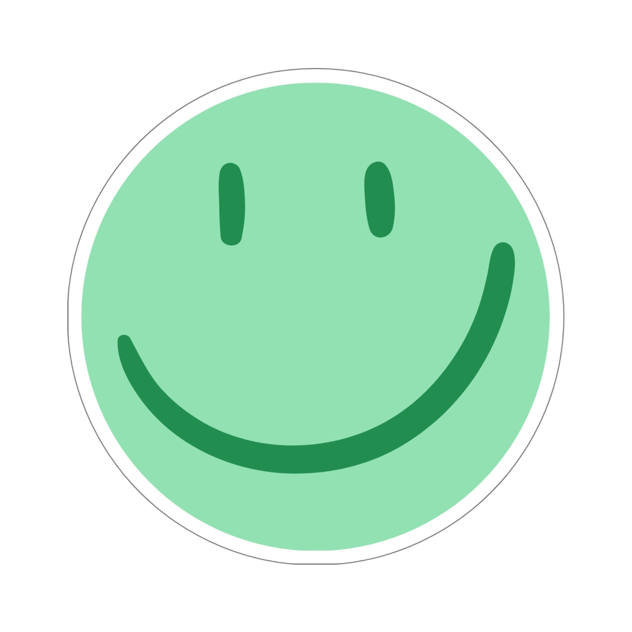 Green Smiley Face Sticker - Etsy