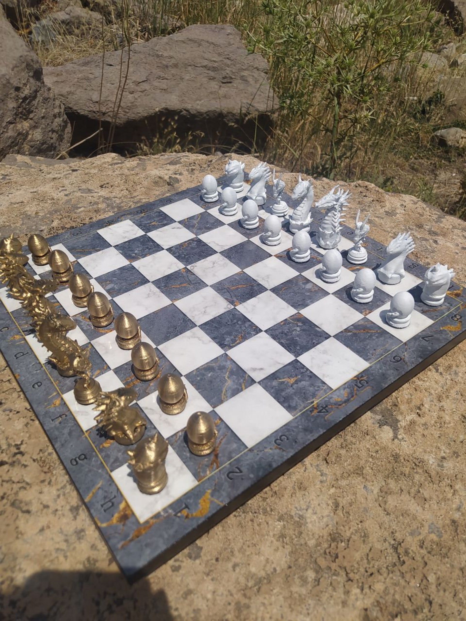 Dragon Chess Set Epic Dragon Chess Set Dragonheart Chess | Etsy