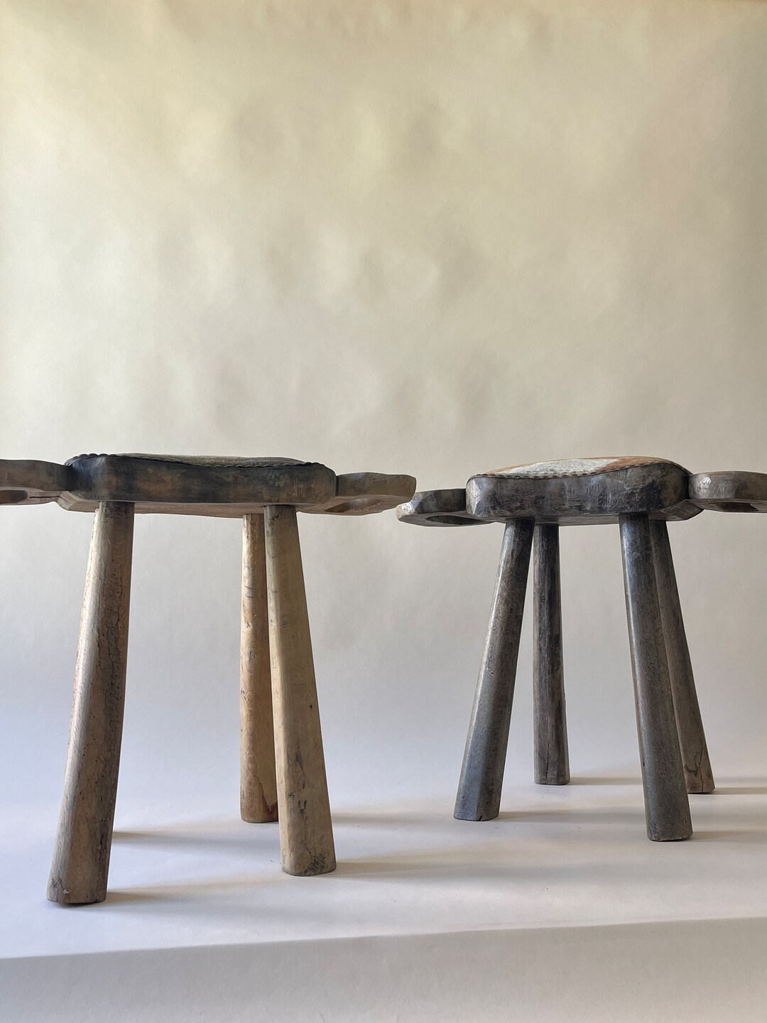 Pair of Vintage Handmade Wooden Milking Stools - Etsy