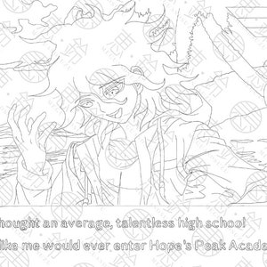 Danganronpa 2: Goodbye Despair Nagito Komaeda Coloring Page - Etsy