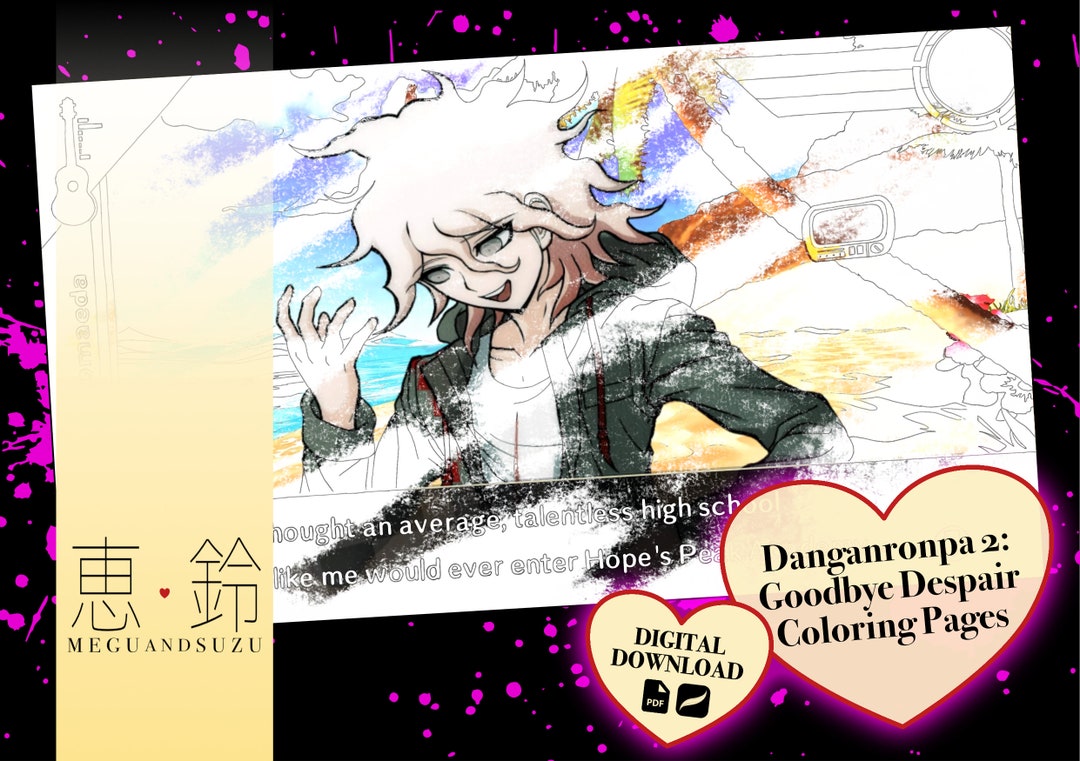 Danganronpa 2: Goodbye Despair Nagito Komaeda Coloring Page - Etsy