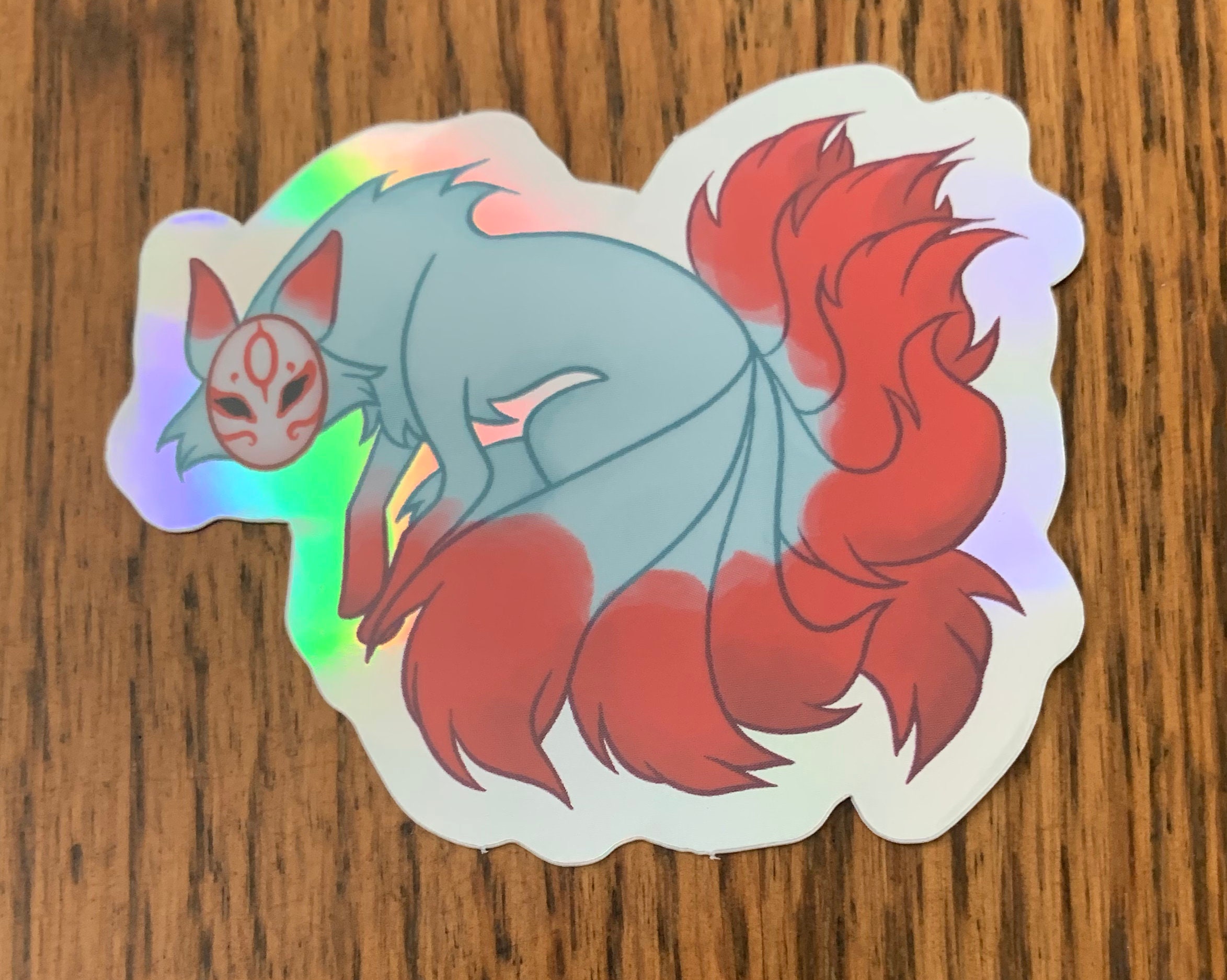 Spirit Kitsune Sticker - Fox Yokai - Etsy