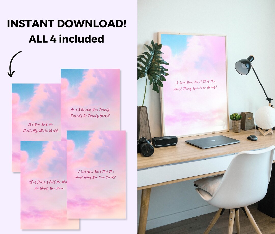 Set of 4 Taylor Swift Prints, Taylor Swift Decor, Taylor Swift Poster ...