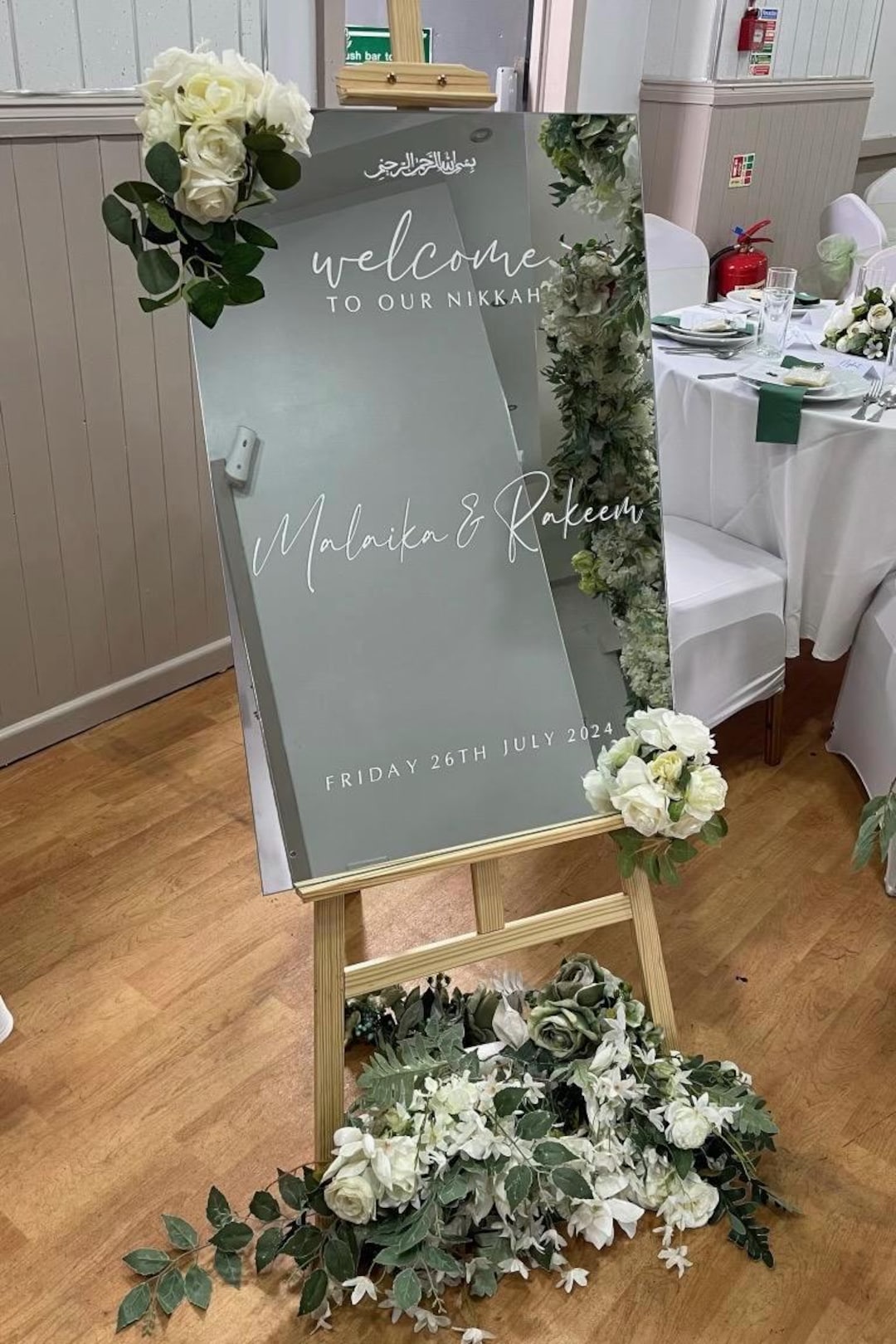 Personalised Mirror Wedding Welcome Sign. for Nikkah, Wedding, Walimah ...