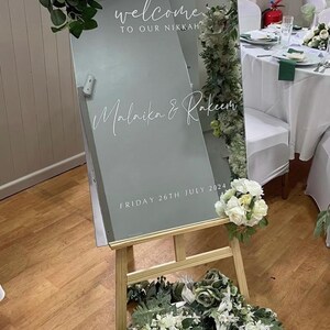 Personalised Mirror Wedding Welcome Sign. for Nikkah, Wedding, Walimah ...