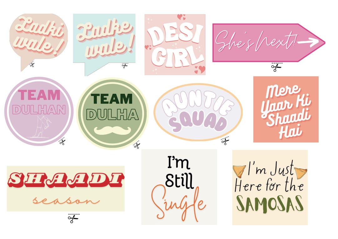 Mehndi Photo Booth Props - Digital Download - Etsy