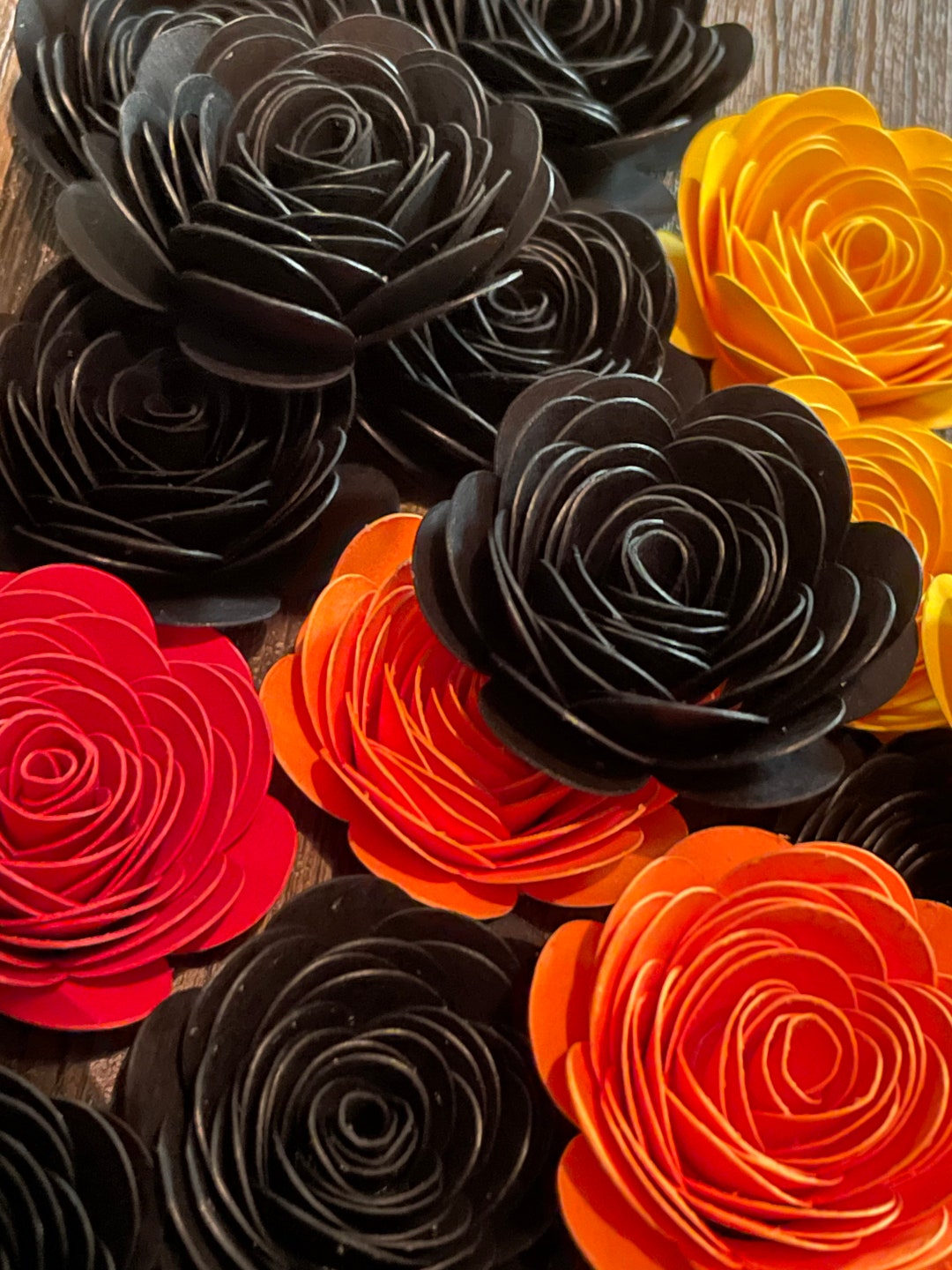 12 Paper Hand Rolled 1-1.5 Inch Flowers Craft Tool Art Deco - Etsy