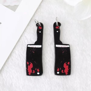 Gothic Horror Hatchet Style Knife Earrings - Etsy