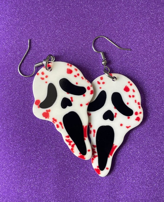 Bloody Scream Horror Movie Ghost Face Earrings 1 Pair - Etsy