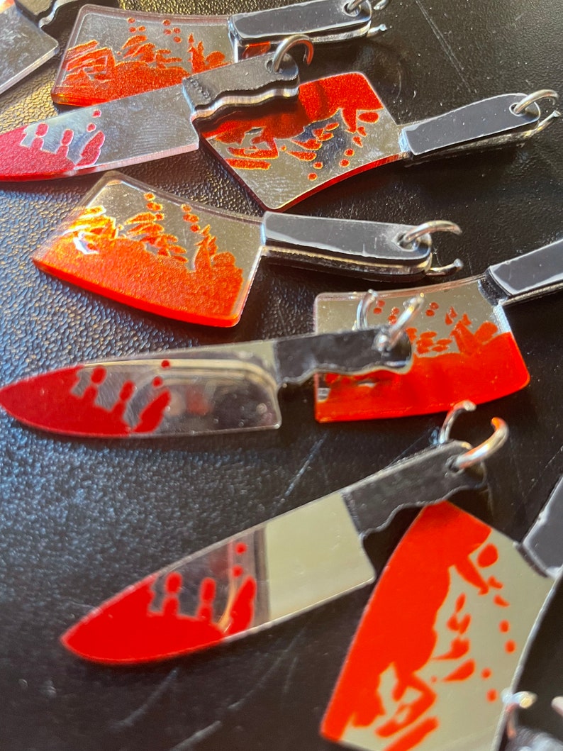 Gothic Horror Hatchet Style Knife Earrings - Etsy